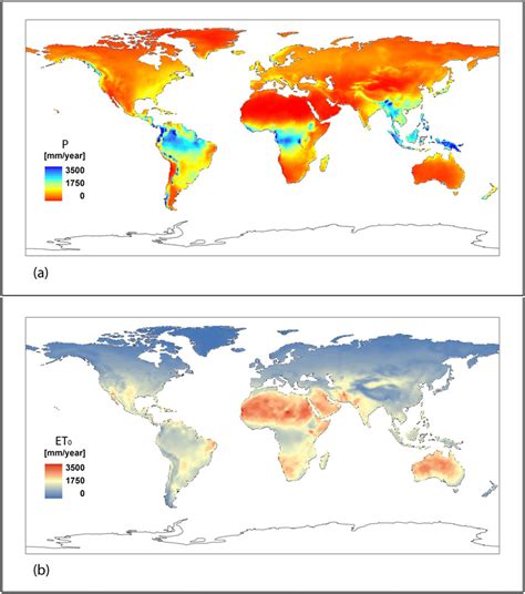 Spatial Distribution Of A Mean Annual Precipitation P And B Mean