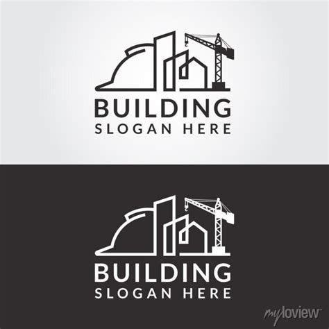 Contraction Building Logo Concept Logo Design Vector Cartazes Para A