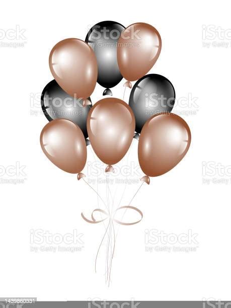 흰색 배경에 3d 현실적인 갈색과 검은색 공기 풍선이 있는 벡터 그림 0명에 대한 스톡 벡터 아트 및 기타 이미지 0명 갈색 검은색 Istock