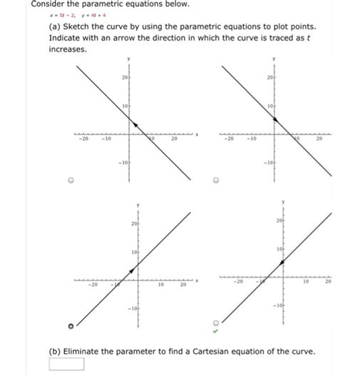 solved consider the parametric equations below x st 2 y 4t