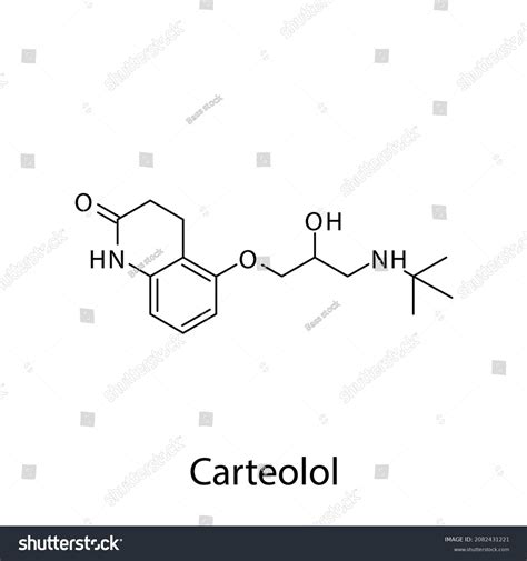 Carteolol Molecular Structure Flat Skeletal Chemical Stock Vector Royalty Free 2082431221