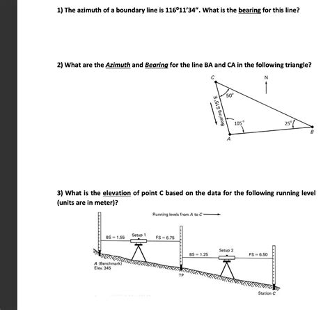 Solved The Azimuth Of A Boundary Line Is Chegg