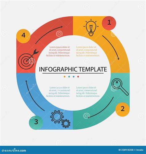 Circle Infographic Design Infographics Template 4 Options Steps Or Processes Stock Vector