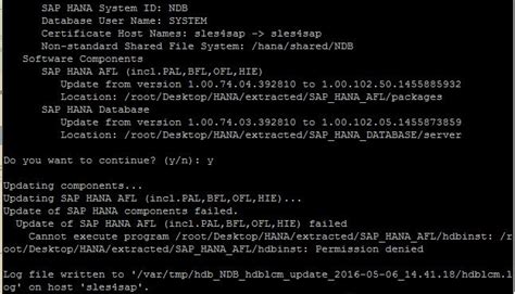 Solved Sap Hana Upgrade Error Permission Denied Sap Community