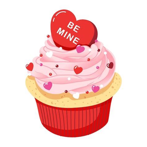 Premium Vector Vector Illustration Of Cupcake For Valentines Day
