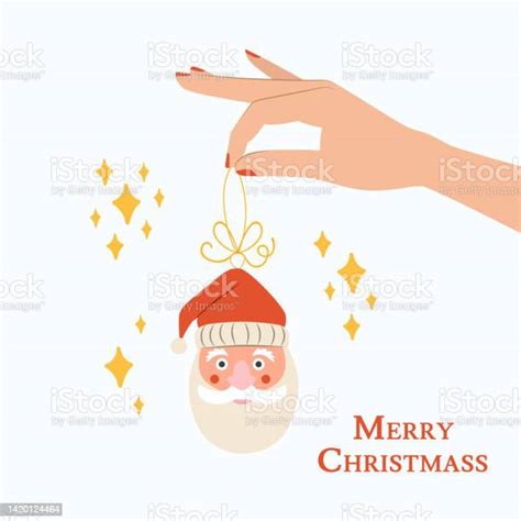 빨간 새해 장난감과 매니큐어를 가진 여자의 손 산타 벡터 일러스트 레이 션의 크리스마스 장난감 12월에 대한 스톡 벡터 아트 및 기타 이미지 Istock