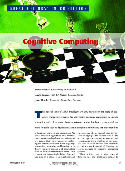 Pdf Cognitive Computing