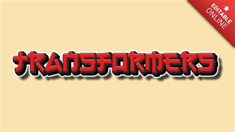 Transformers Red Asian Style Text Effect Generator