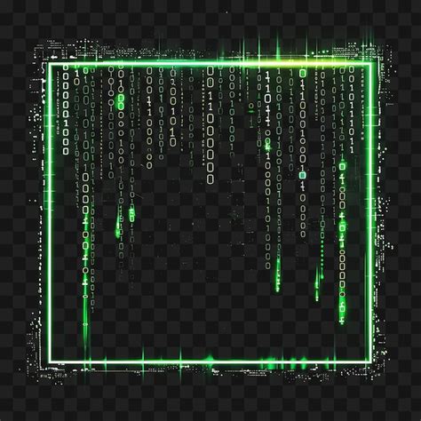 Premium Psd Psd Binary Code Light Neon Frame With Binary Digits And Matrix C Outline Collage