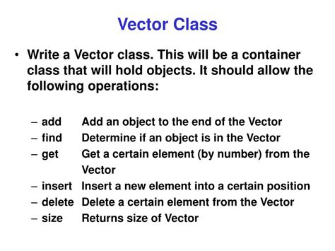 Ppt The Vector Class Powerpoint Presentation Free Download Id6235750
