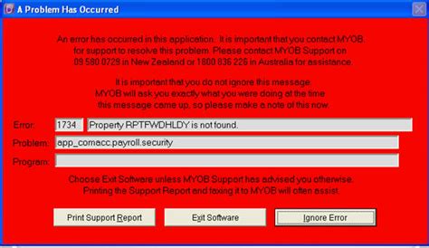 Error 1734 A Problem Has Occurred