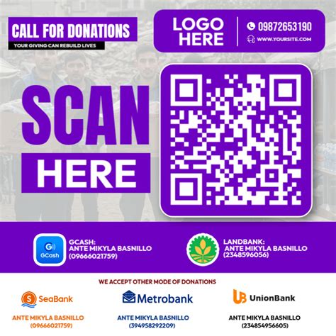 Donation Qr Code Template Postermywall