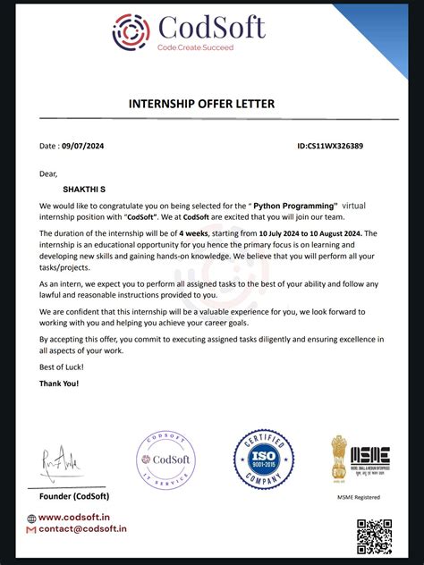 Shakthi Santhanam On Linkedin Codsoft Pythonprogramming Internship