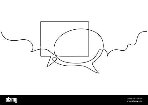 Speech Bubble Continuous Line Icon Stock Vector Image And Art Alamy