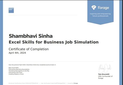 Shambhavi Sinha On Linkedin Excel Forage Goldmansachs Linkedin
