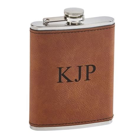 Leatherette Flask Gilsons Engraving And Elegant Ts