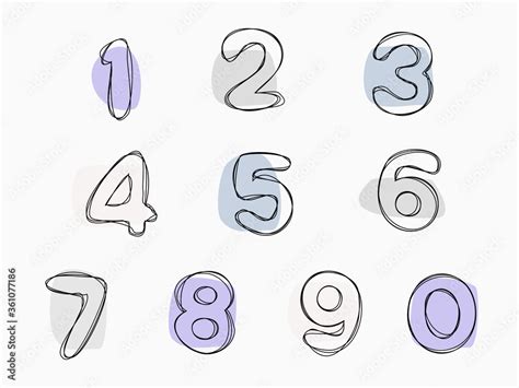 Simple Isolated Hand Drawn Alphabet Number Font Calligraphic Minimalist