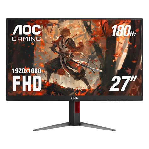 Best Buy AOC 27G4 27 IPS FHD 180Hz 1ms Gaming Monitor Black Silver Red 27G4