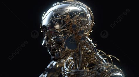 빛나는 뇌와 3d 렌더링된 로봇의 유선 내부 3d 로봇 인공 지능 로봇 로봇 배경 일러스트 및 사진 무료 다운로드