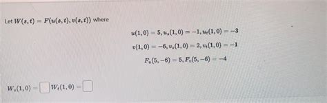 Solved Let W S T F U S T V S T Where Chegg Com