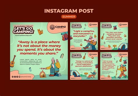 여름 캠프 템플릿 디자인 무료 Psd 파일