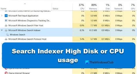 Windows Search Indexer Usages High Cpu Memory Usage