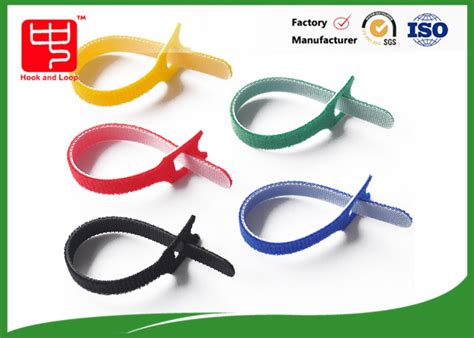 Self Adhesive Hook And Loop Fasteners Black Cable Ties Eco Friendly