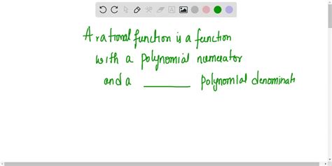Solved Definition A Rational Function Is A Function F That Can Be