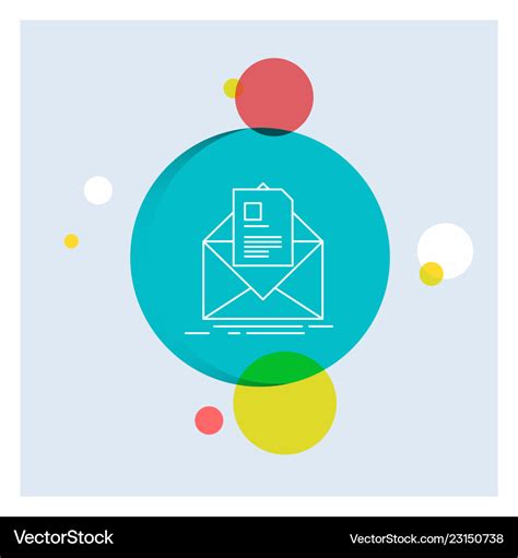 Mail Contract Letter Email Briefing White Line Vector Image