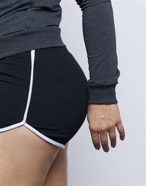 Plus Size Striped Sporty Shorts Curvy Lounge Shorts 2020ave