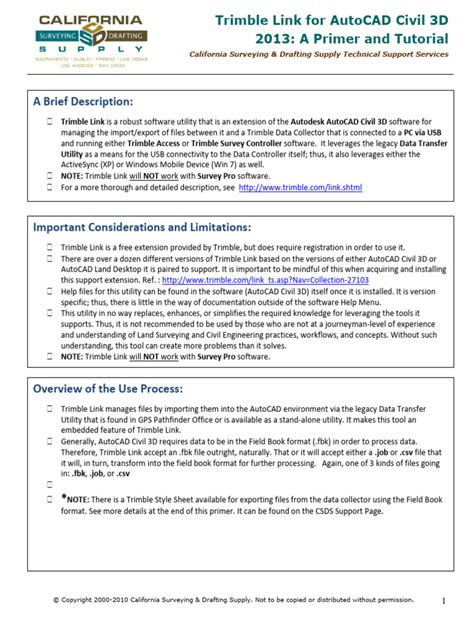 Trimble Link Primer And Tutorial Draft Pdf Auto Cad Information Technology