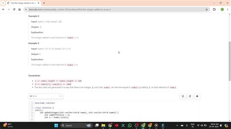 100285 Find The Integer Added To Array I Leetcode Weeklycontest