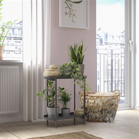 Olivblad Plantenstandaard Binnen Buiten Donkergrijs 56 Cm Ikea