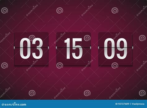 Countdown Timer Clock Counter Flip Vector Timer Template Display Information Of Minute Hour