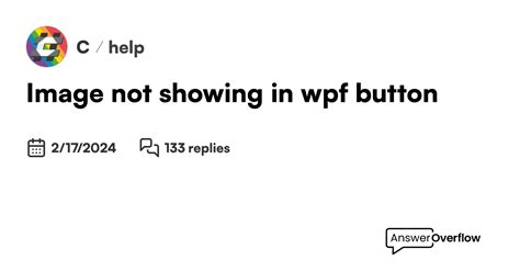 Image Not Showing In Wpf Button C
