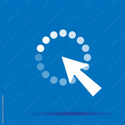 Loading Circle And Arrow Icon Vector Button On Blue Background Load Sign Symbol Progress Bar