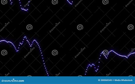 Abstract Blue Waves On A Black Background Design Fluctuating Moving