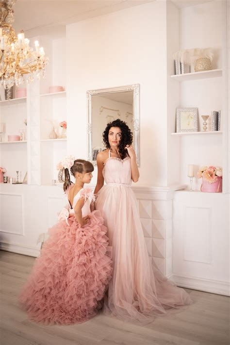 Blush Mommy And Me Formal Dresses Handmade Dress Up Costumes Mother