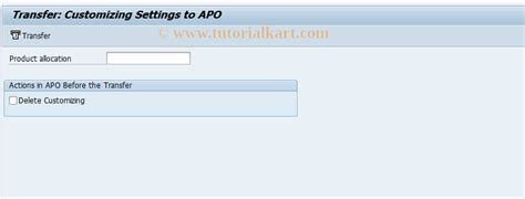 QTSP SAP Tcode Product Allocations Send Customizing