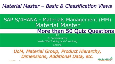 SAP MM Basic Classification Views In Material Master S 4HANA