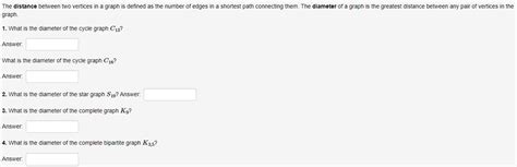 Solved The Distance Between Two Vertices In A Graph Is