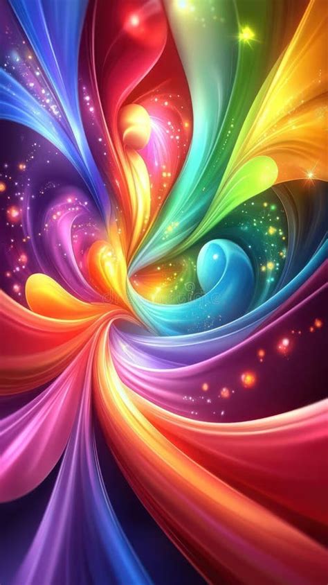 A Vibrant Swirl Of Colors Creating A Dynamic And Mesmerizing Abstract Design Stock Illustration