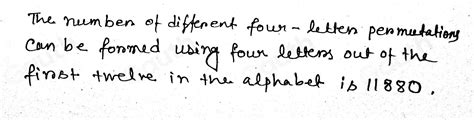 Solved How Many Different Four Letter Permutations Can Be Formed Using Four Letters Out Of The
