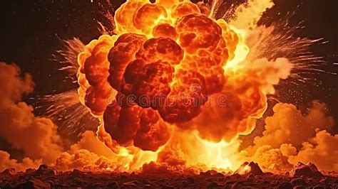 Explosive Fireball Dynamic Sphere Vivid Flames And Smoke Highly