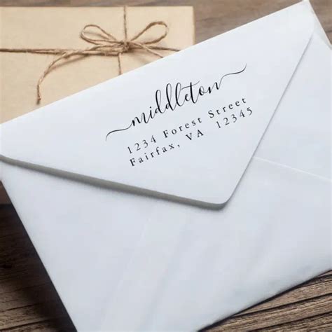 elegant script return address self inking stamp zazzle