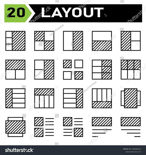 Layout Icon Set Include Layout Grid Stock Vector Royalty Free 2198295633 Shutterstock