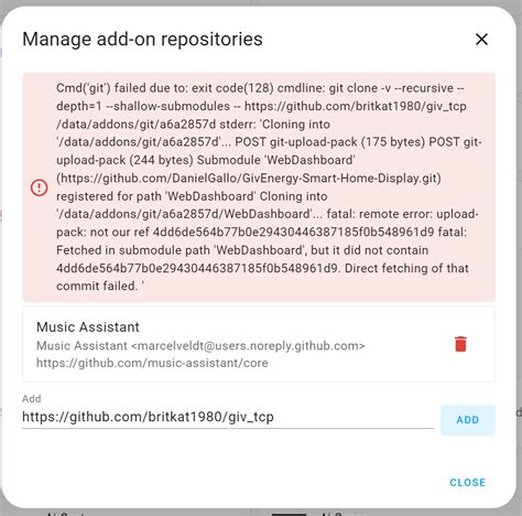 Cannot Add Repositries In Home Assistant Tried Rebooting Everythind