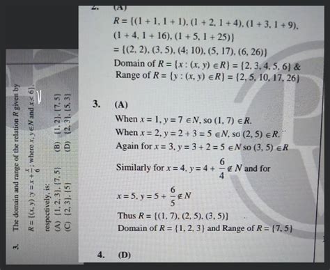 the domain and range of the relation r defined as r { x y x y∈n and 2x y