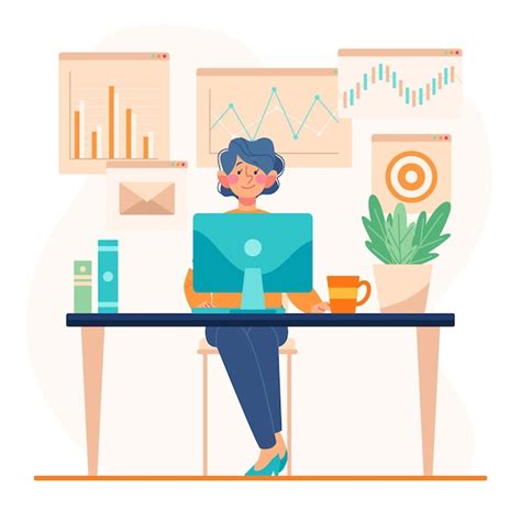 Premium Vector Trader Working