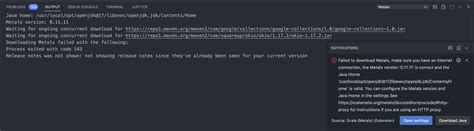 Start Metals Server” Keeps Loading Forever · Issue 1226 · Scalametametals Vscode · Github